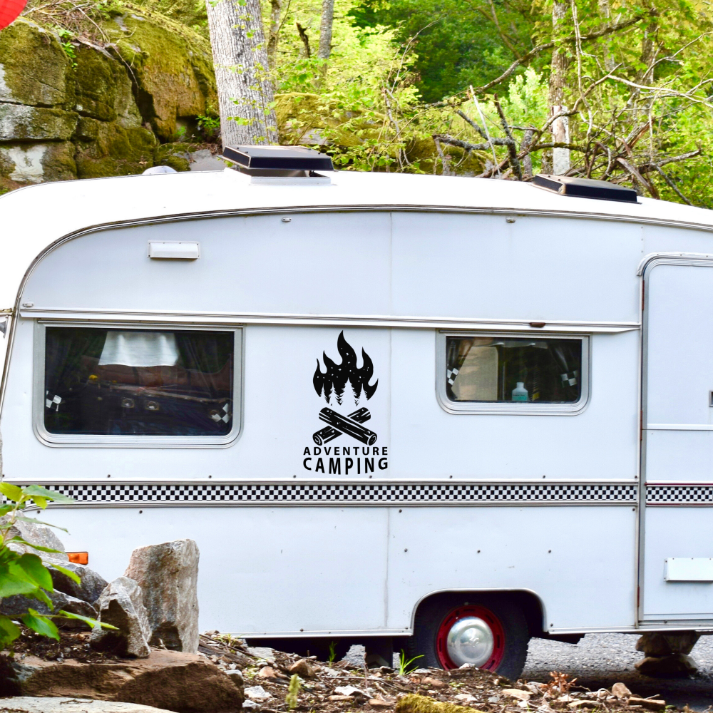 Adventure Camping Karavan - Araç Sticker Yapıştırma