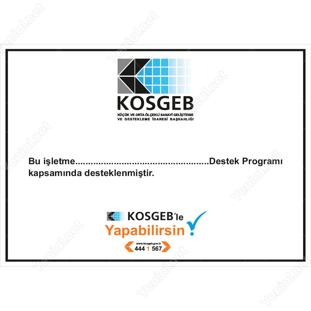 Kosgeb Destek Programı Tabelası
