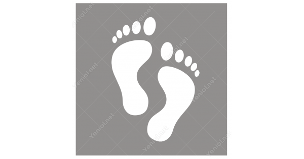 İki Çift Ayak İzi Stickerı Yapıştırması