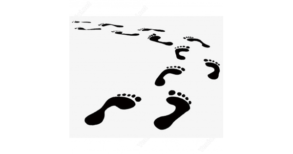 İki Çift Ayak İzi Stickerı Yapıştırması