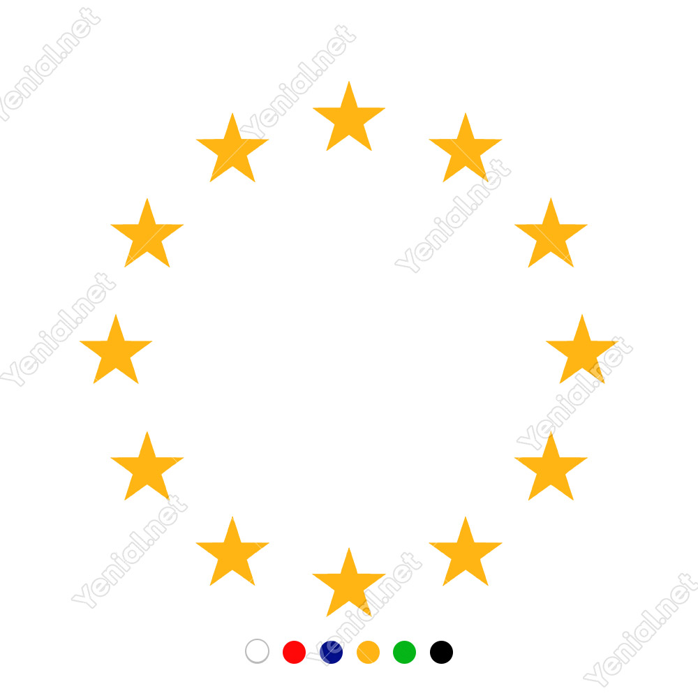 Yuvarlar Bir Şekil Oluşturmuş Onki Yıldız Sticker